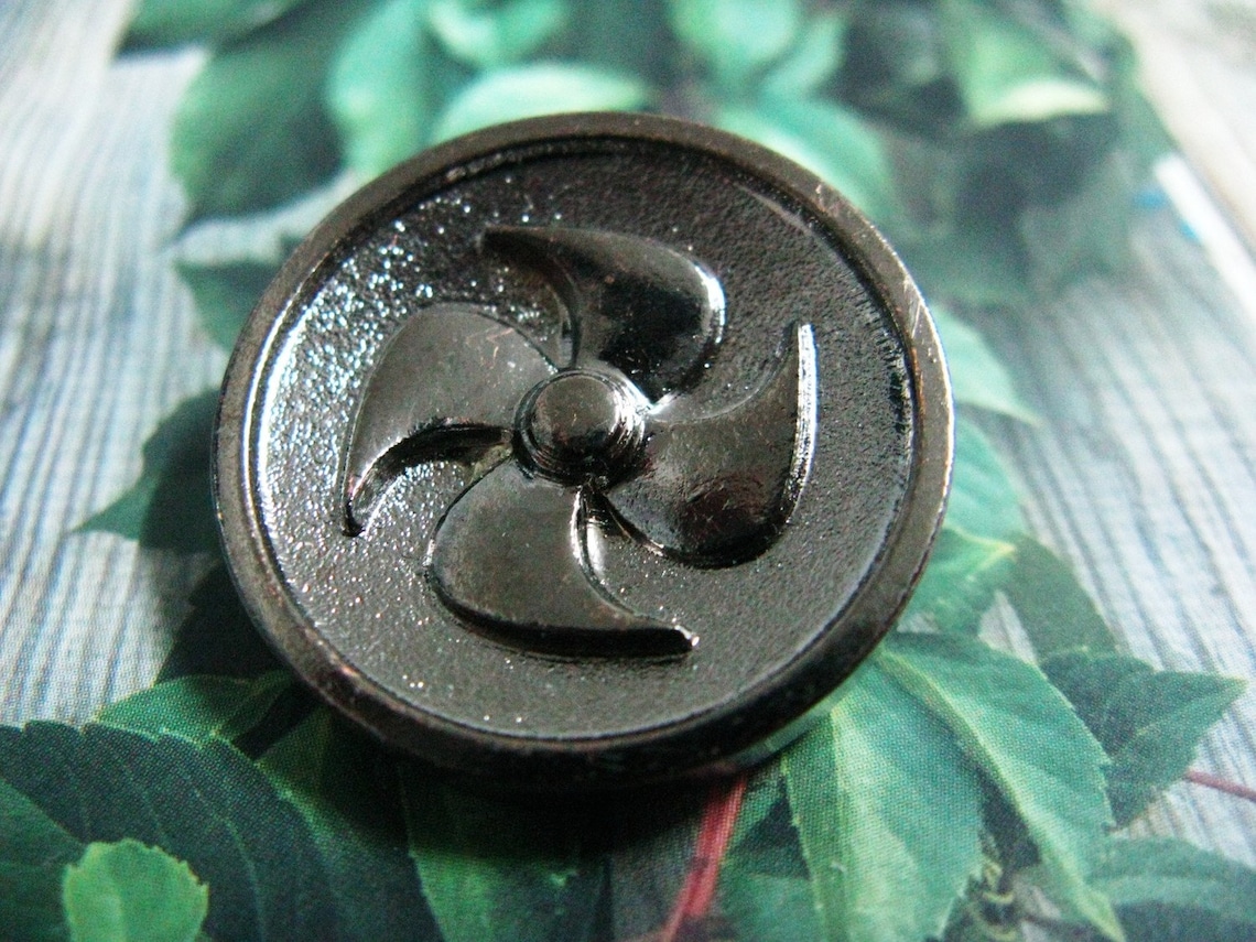 Metal Buttons Pinwheel Metal Buttons Shiny Gunmetal Color - Etsy