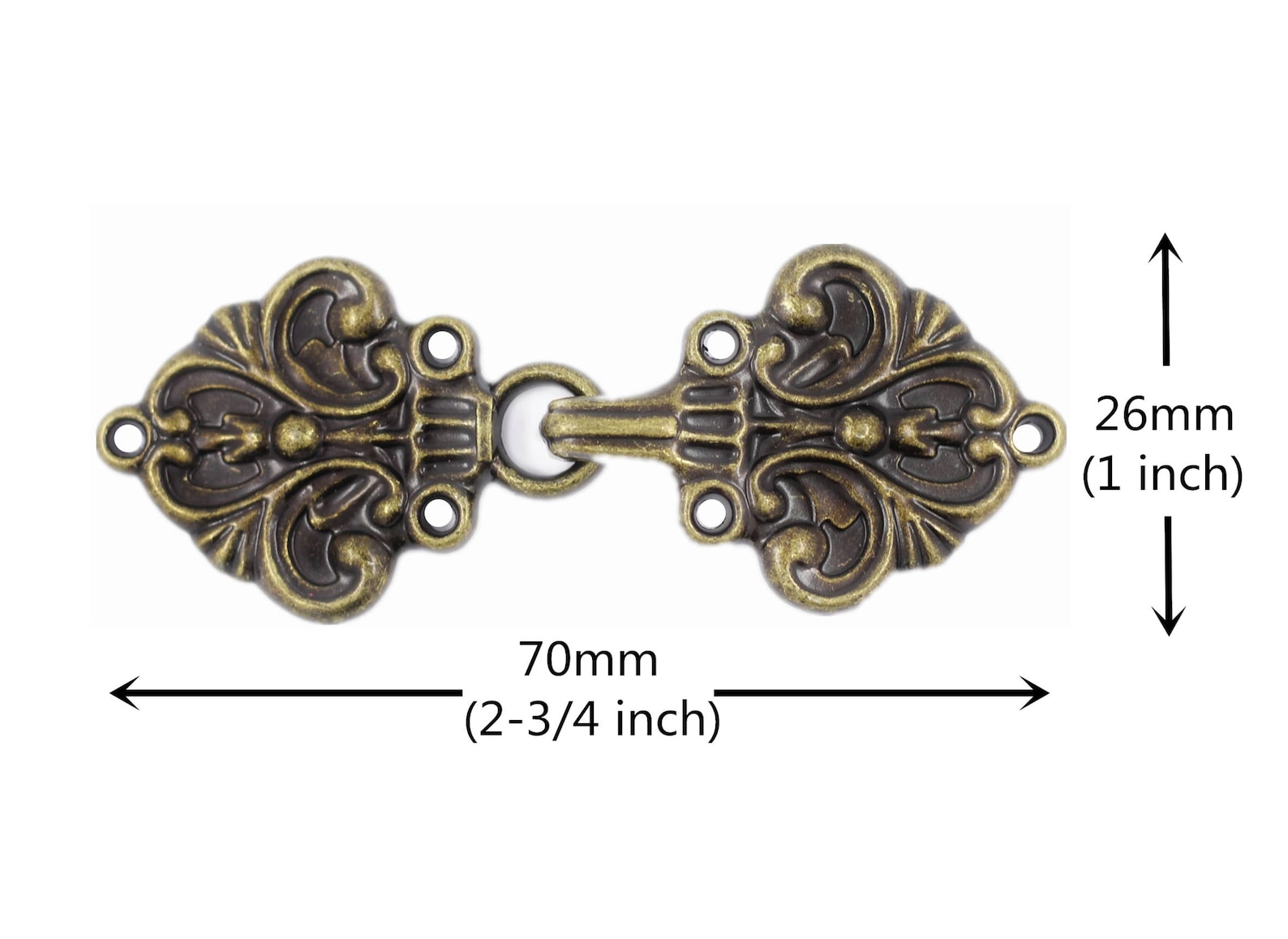 Cloak Clasp Fasteners - Stunning Antique Brass Baroque Fleur-de-lis ...