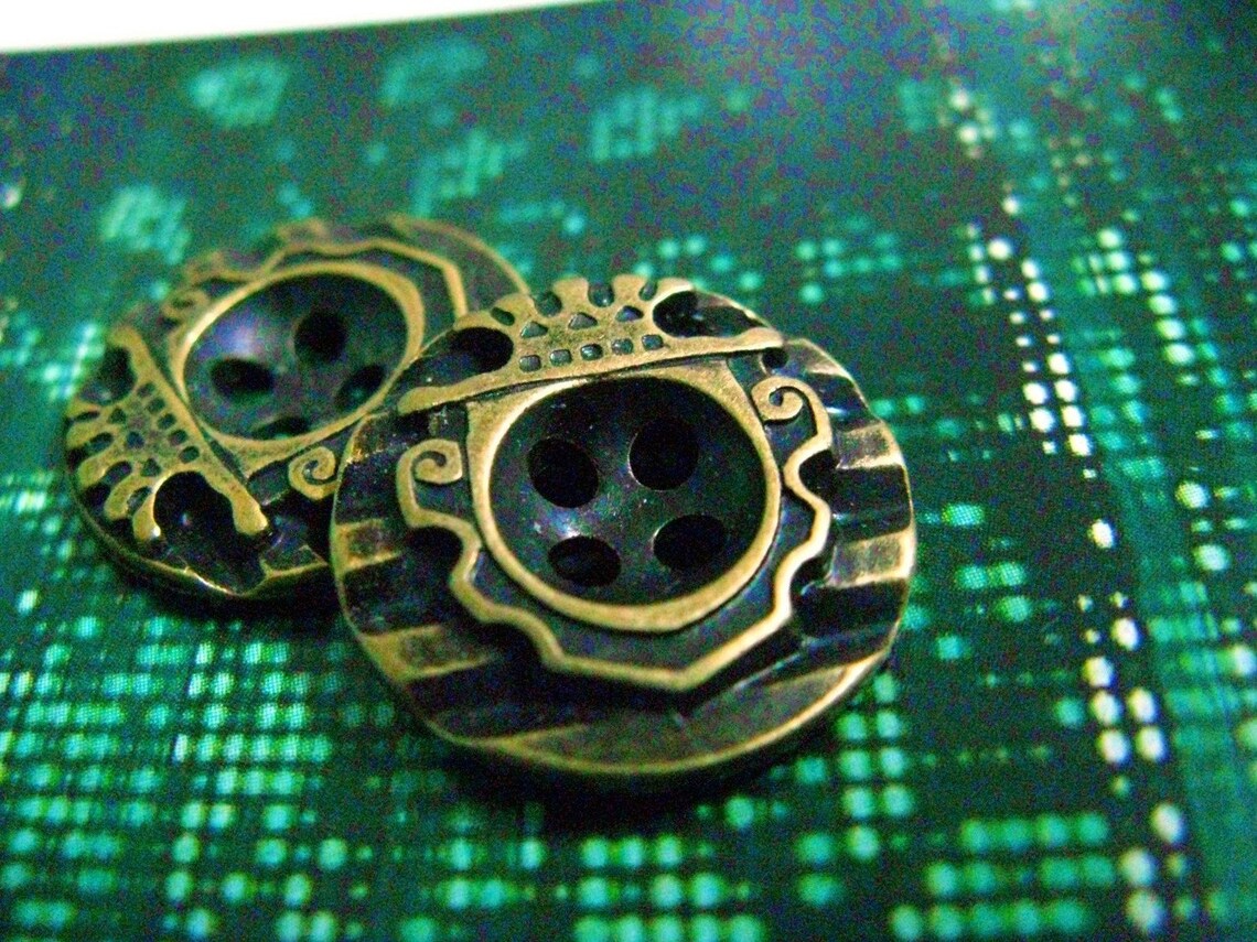 Metal Buttons Emblem and Stripes Metal Buttons Antique - Etsy
