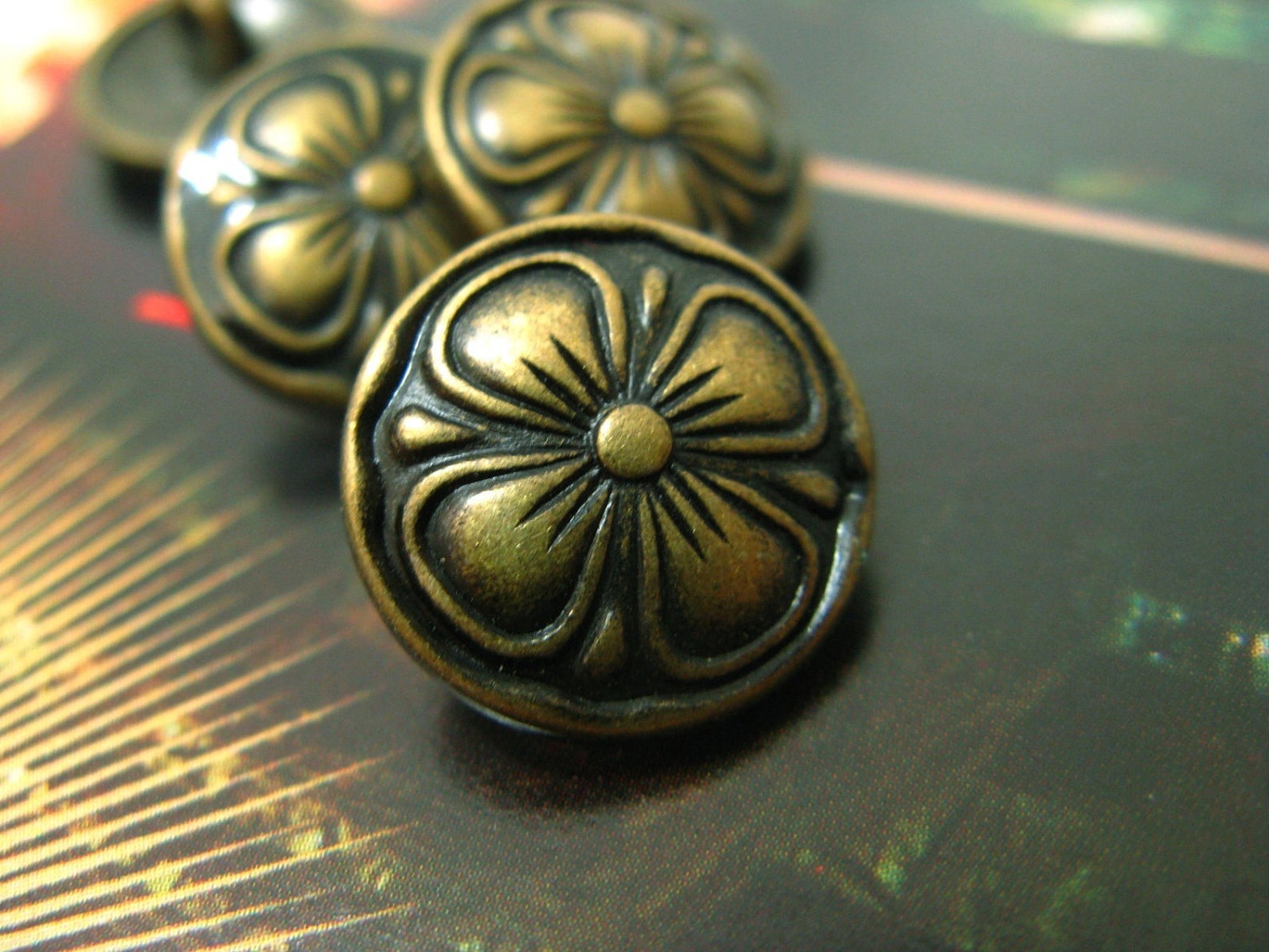 Clover Metal Buttons Cutie Retro Copper Clover Metal Shank | Etsy