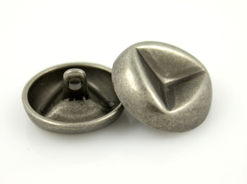 Metal Buttons Triangle Concave Metal Buttons Gray Silver | Etsy
