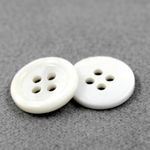 Shell Buttons - Raised Edge White Shell Buttons, 0.47 Inch , 10 Pcs - Etsy