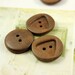 Wooden Buttons - Antiqued Triangle Recessed Center Brown Wooden Buttons ...