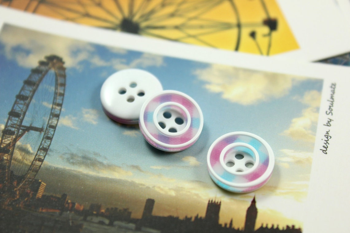 Fresh Buttons Cyan Theme Color RIng Plastic Buttons 0.51 | Etsy