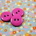 Pink Buttons - 10 Pieces of Hot Pink Enamel Buttons With Coconut Base ...