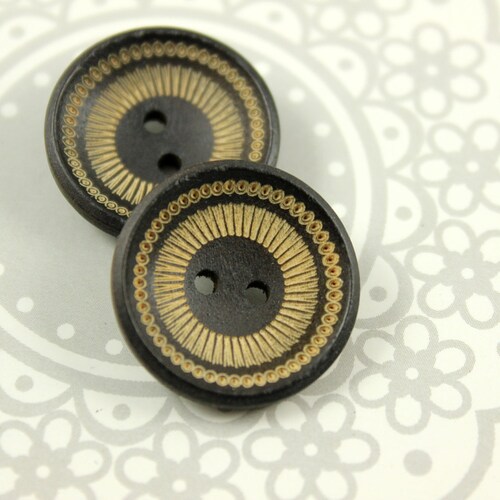 Wooden Buttons 10 Pieces of Japanese Style Khaki Concave | Etsy