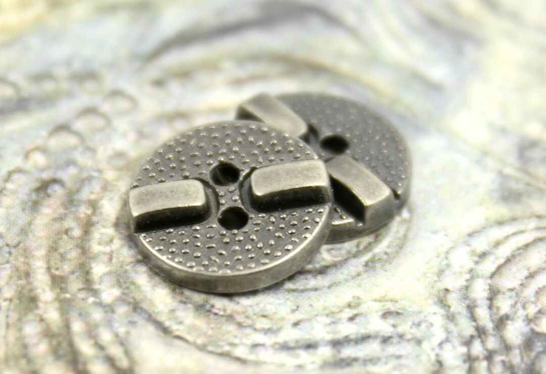 Metal Buttons - Locking Device Metal Buttons , Gray Silver Color , 2 ...