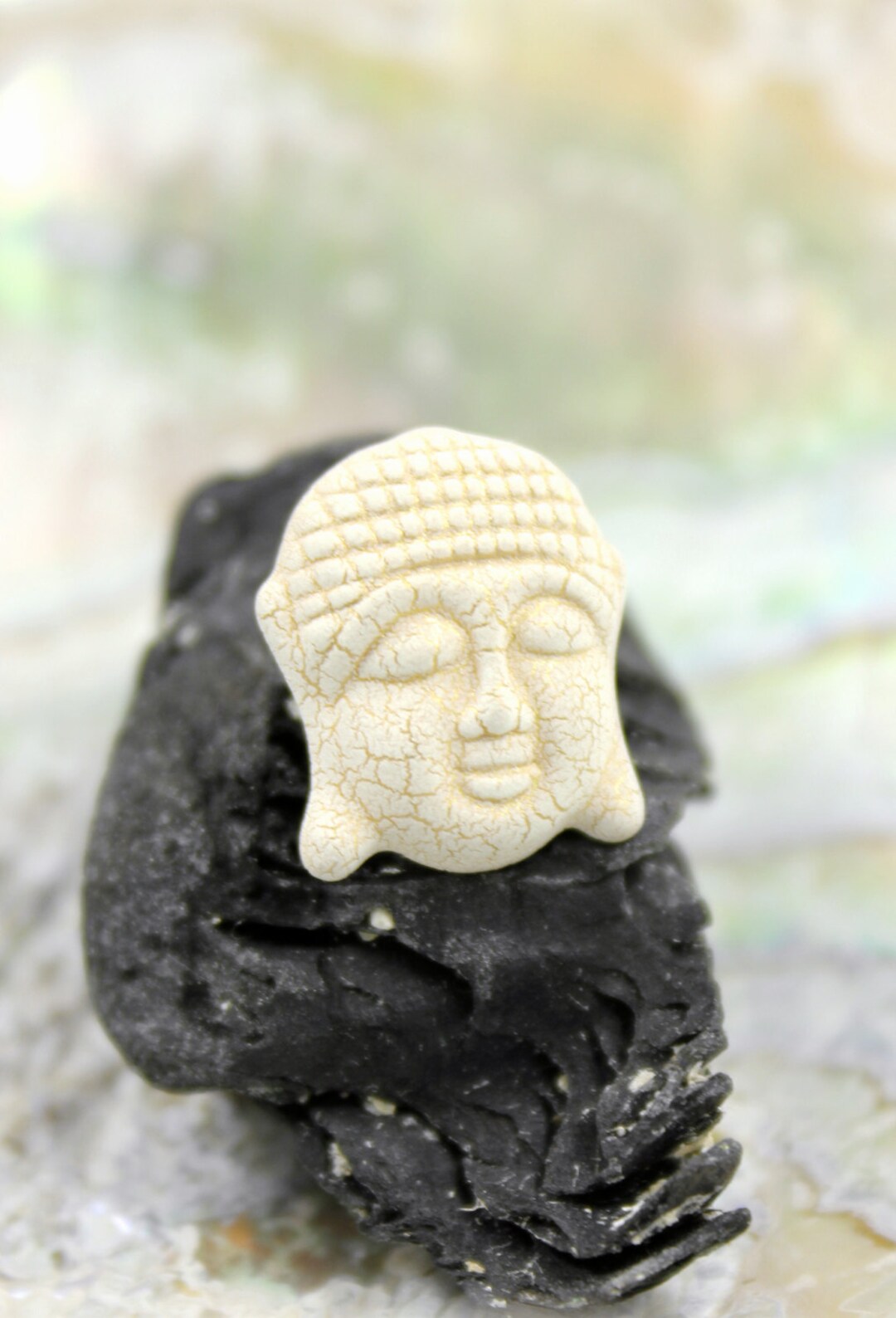 Zen Buddha Head Metal Shank Buttons Gold Color With Cracking - Etsy