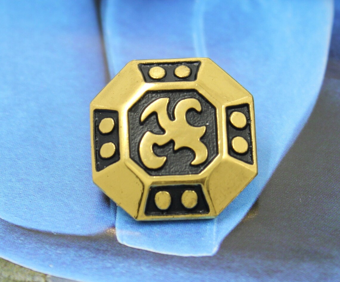 Metal Buttons - Octagon Shield Metal Buttons , Gold Color , Shank , 1 ...