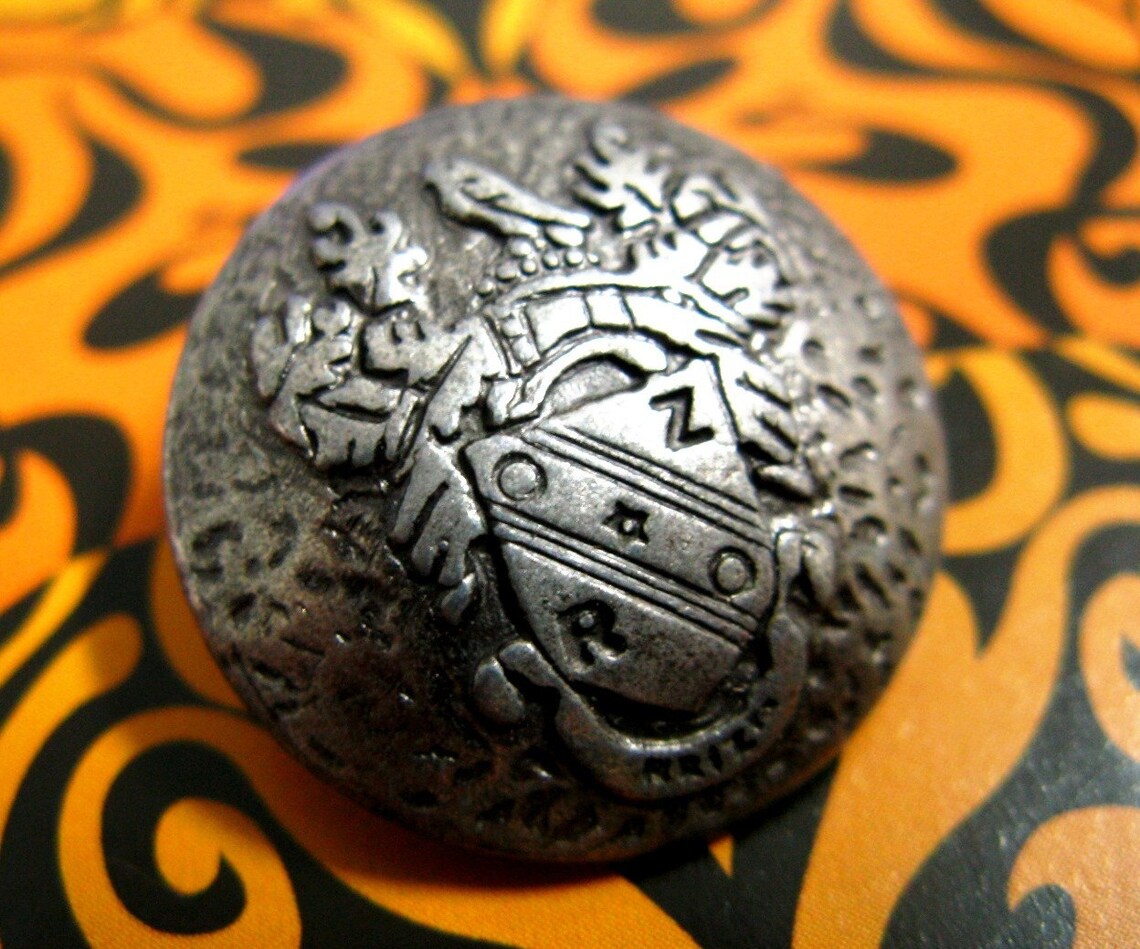 Metal Buttons Shield Emblem Metal Buttons Gunmetal Color - Etsy