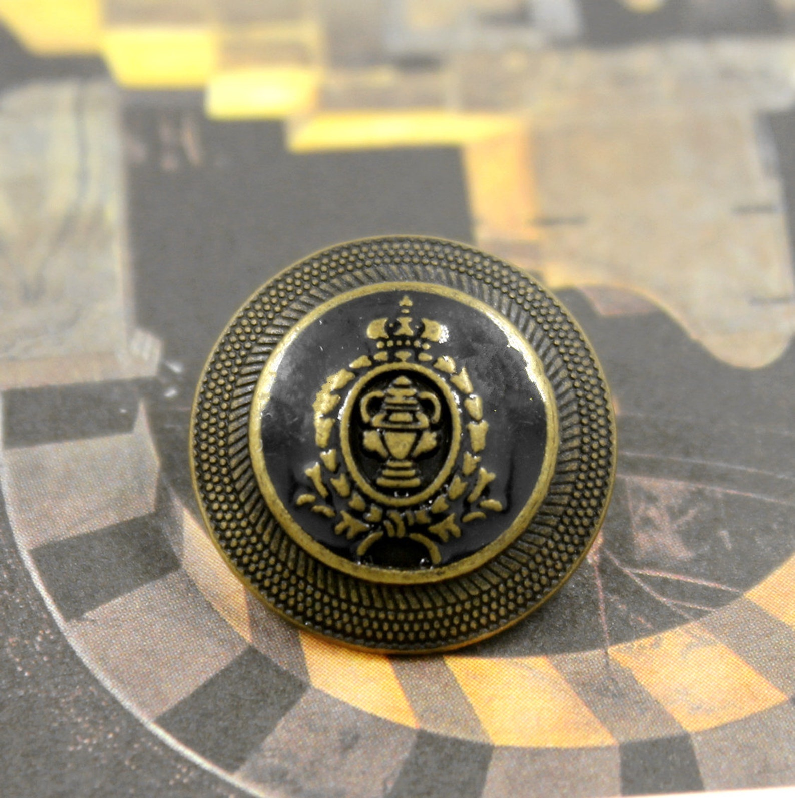 Brass Emblem Deep Blue Enamel Metal Shank Buttons 0.87 Inch - Etsy