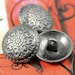 Metal Buttons - Carpet Pattern Metal Buttons , Gray Silver Color ...