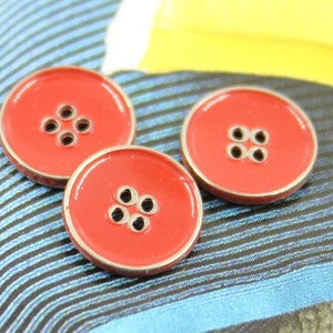 Metal Buttons - Red Metal Buttons , Silver Color , 4 Holes , 0.39 Inch ...
