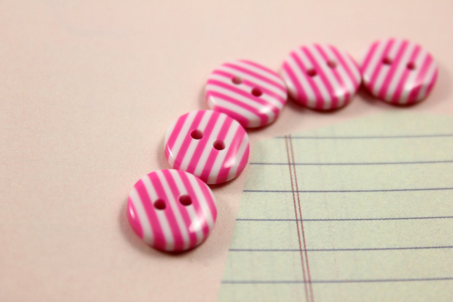 So Cute 10 Pieces of Baby Pink Striped Candy Buttons, 2 Holes. 0.47 ...