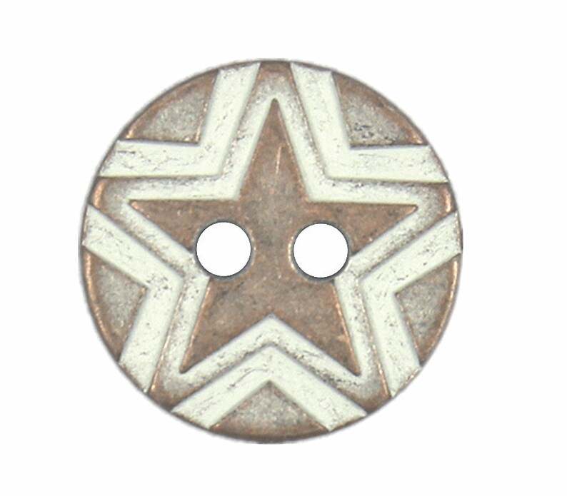 Metal Buttons Layered Star Metal Buttons Copper White - Etsy