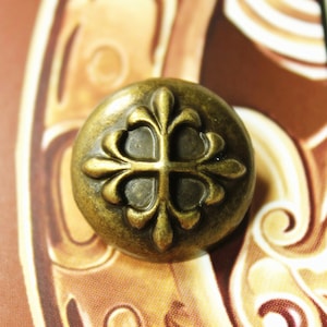 Metal Buttons - Baroque Cross Metal Buttons , Antique Brass Color ...