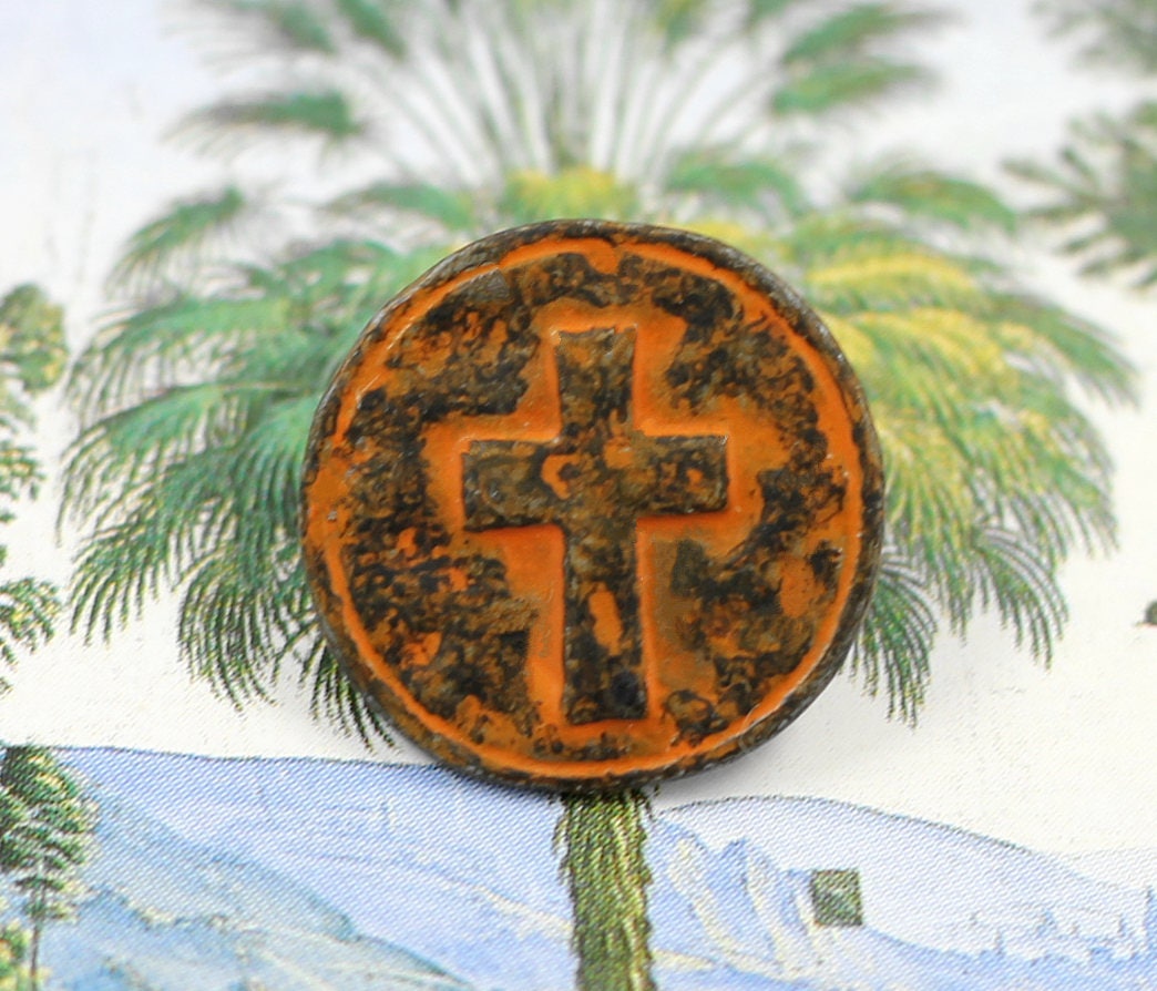 Patina Metal Buttons - Cross Heraldry Rust Patina Metal Shank Buttons ...