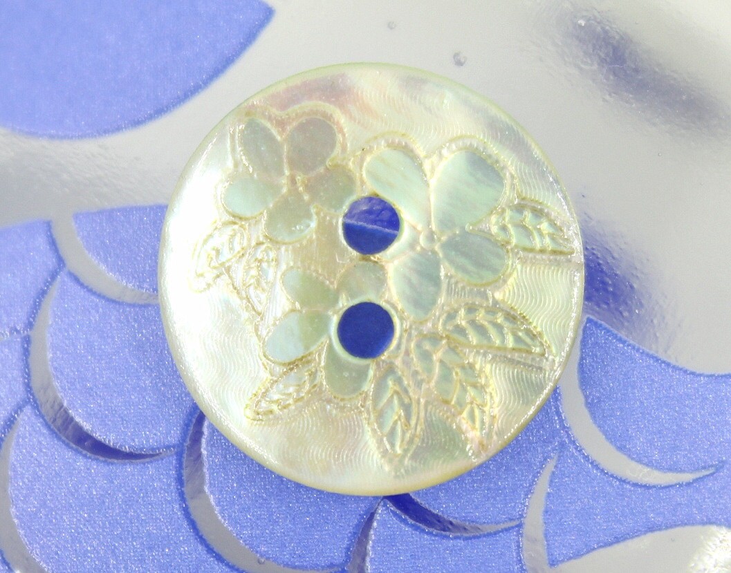 Shell Buttons Rich Luster Light Blue Flower Shell Buttons - Etsy