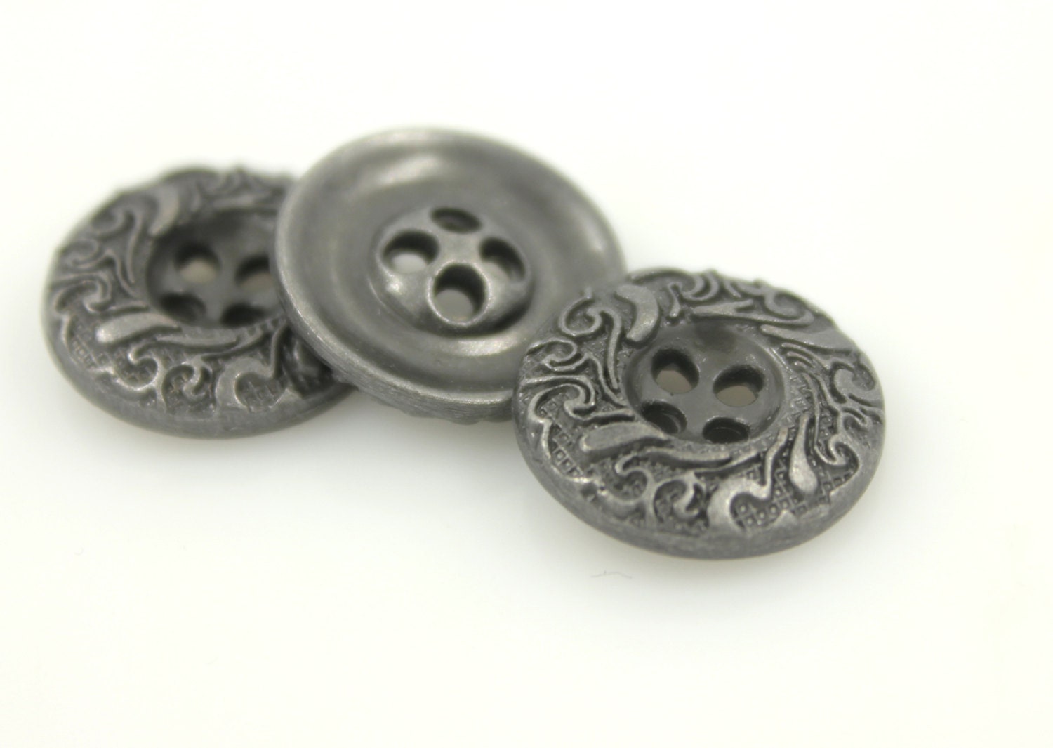 Metal Buttons Cirrus Circle Metal Buttons Gunmetal Color - Etsy