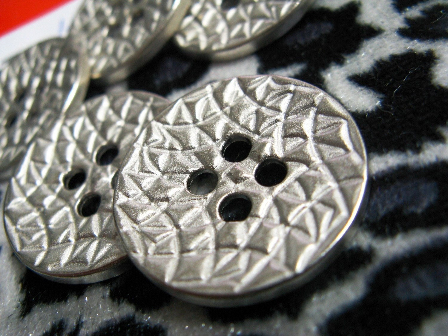 Metal Buttons Leather Surface Metal Buttons Silver Color - Etsy