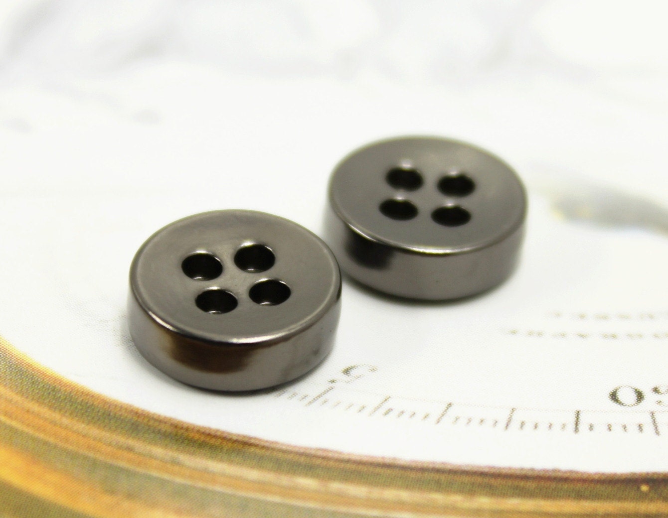 Botones de metal Botones gunmetal perlados gruesos 4 - Etsy España