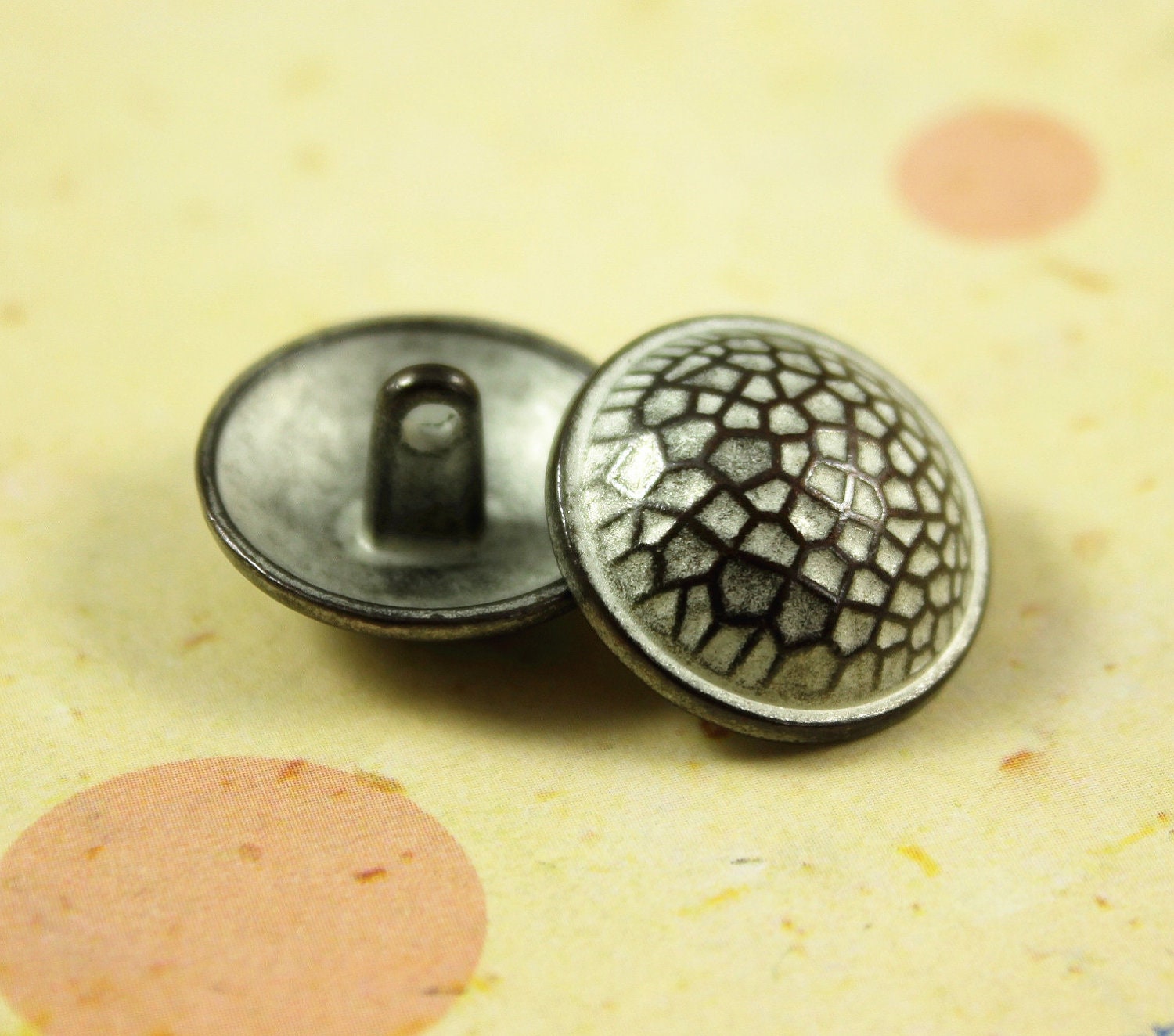 Metal Buttons - Snakeskin Metal Buttons , Copper White Patina Color ...