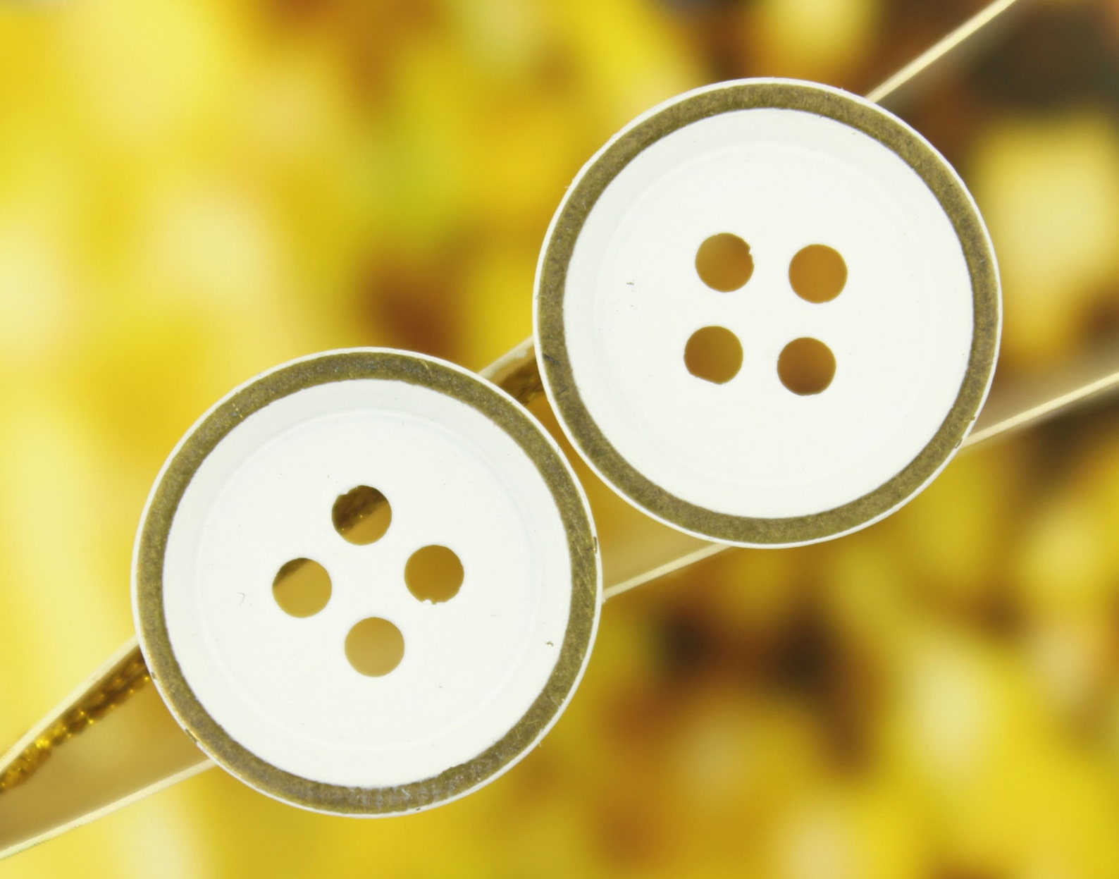 Metal Buttons White Painting Brass Metal Buttons Folded - Etsy