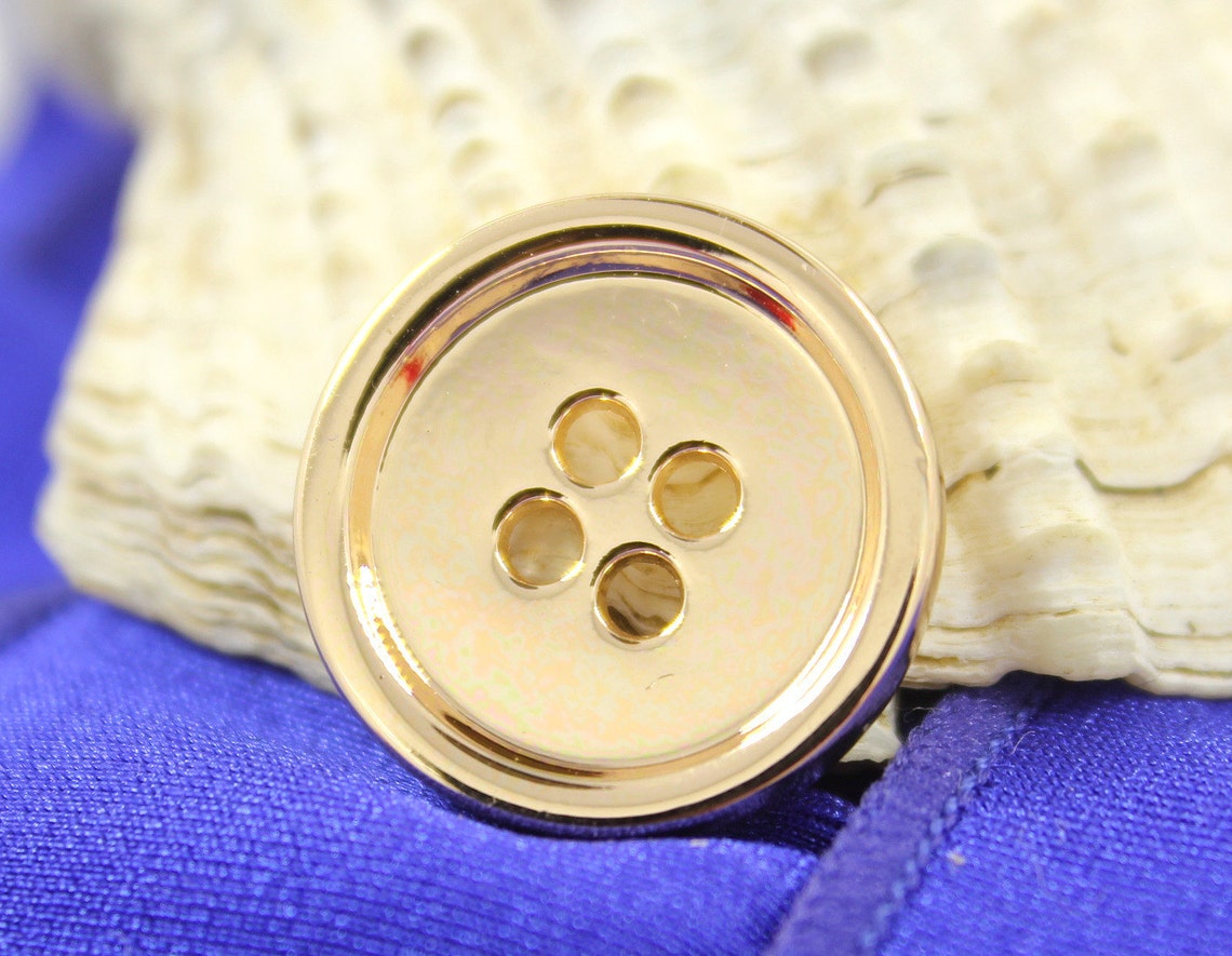 Metal Buttons Thick Edge Metal Buttons Light Gold Color - Etsy