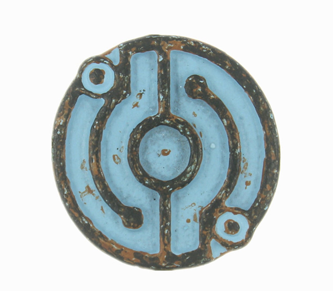 Metal Buttons - Circuit Style Blue Patina Metal Shank Buttons - 0.79 ...