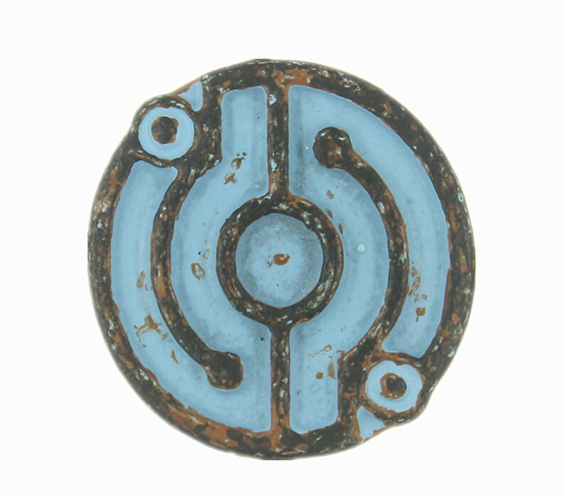 Metal Buttons - Circuit Style Blue Patina Metal Shank Buttons - 0.79 ...