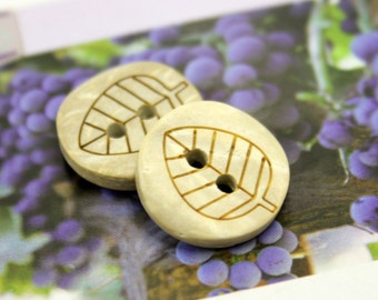 Wooden Buttons Set 10 Fern Leaf Pattern Small Wooden - Etsy