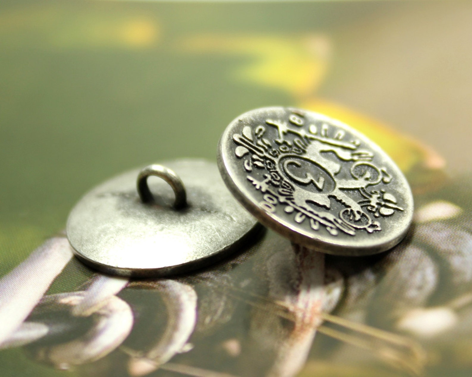 Metal Buttons - Double-headed Eagle Metal Buttons , Antiqued Silver ...