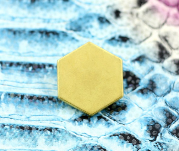 Metal Buttons Hexagon Brass Color Metal Shank Buttons 0.71 - Etsy