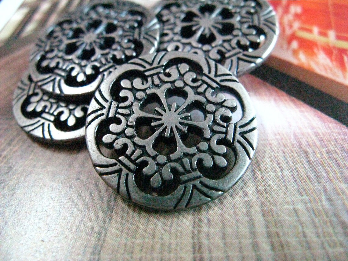 Metal Buttons - Roman Columns Metal Buttons , Gray Silver Color ...