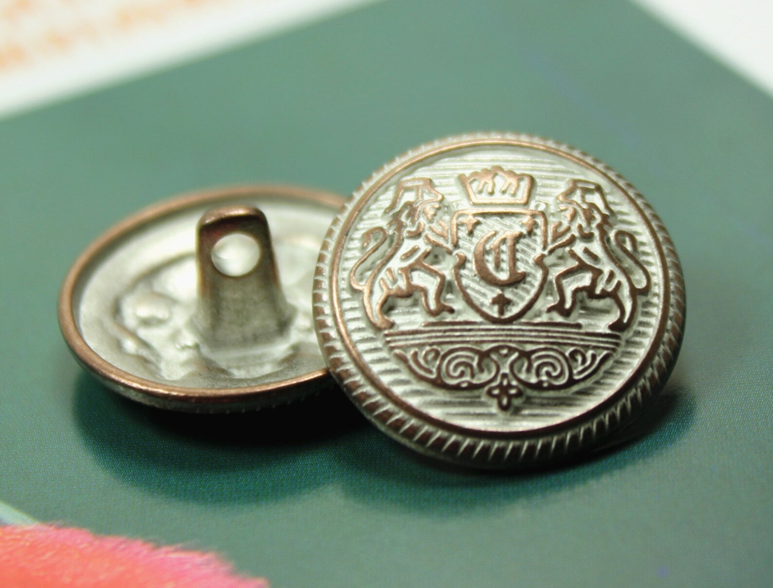 Metal Buttons Nordic Emblem Metal Buttons Copper White - Etsy