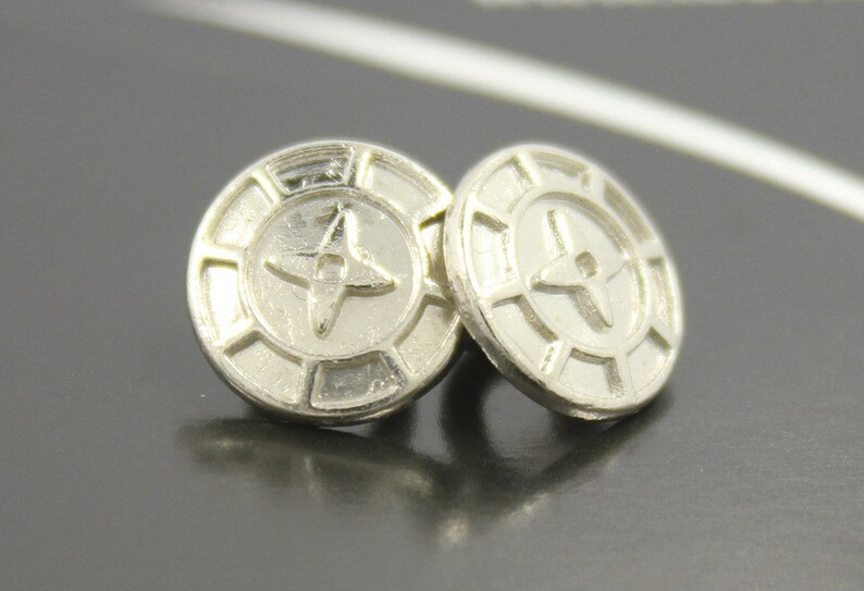 Metal Buttons Cross Star Metal Buttons Shiny Silver Color - Etsy
