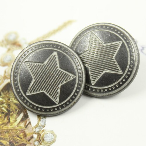 Metal Buttons Black Gunmetal Metal Buttons Shank 0.71 - Etsy