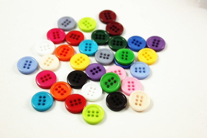 Colorful Buttons. 17 Pairs of Mix and match color Six Holes | Etsy