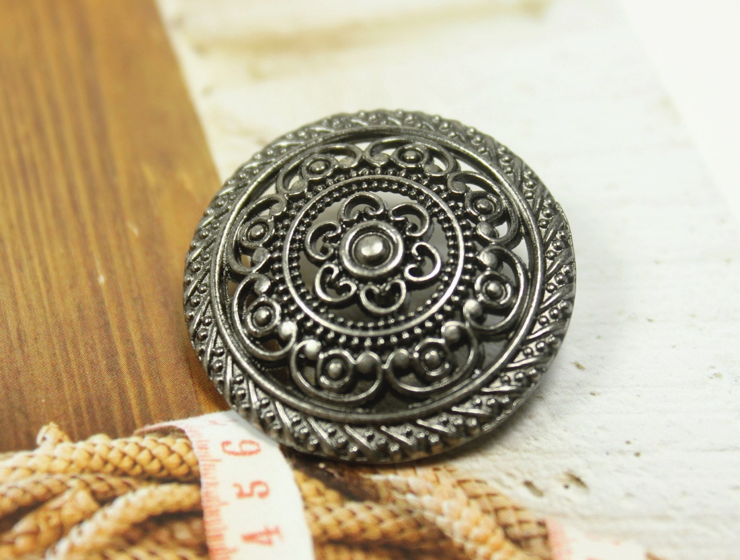 6 PCS Lacework Filigree Metal Buttons Gray Silver Color - Etsy