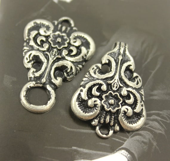 Cloak Clasp Fasteners Retro Silver Romantic Bouquet Cloak | Etsy