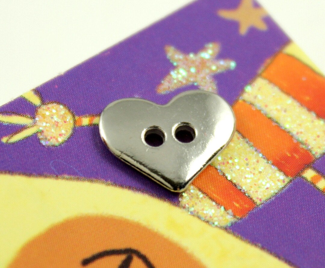 Wholesale - Metal Buttons - Silver Heart (50 in a Set) - Etsy