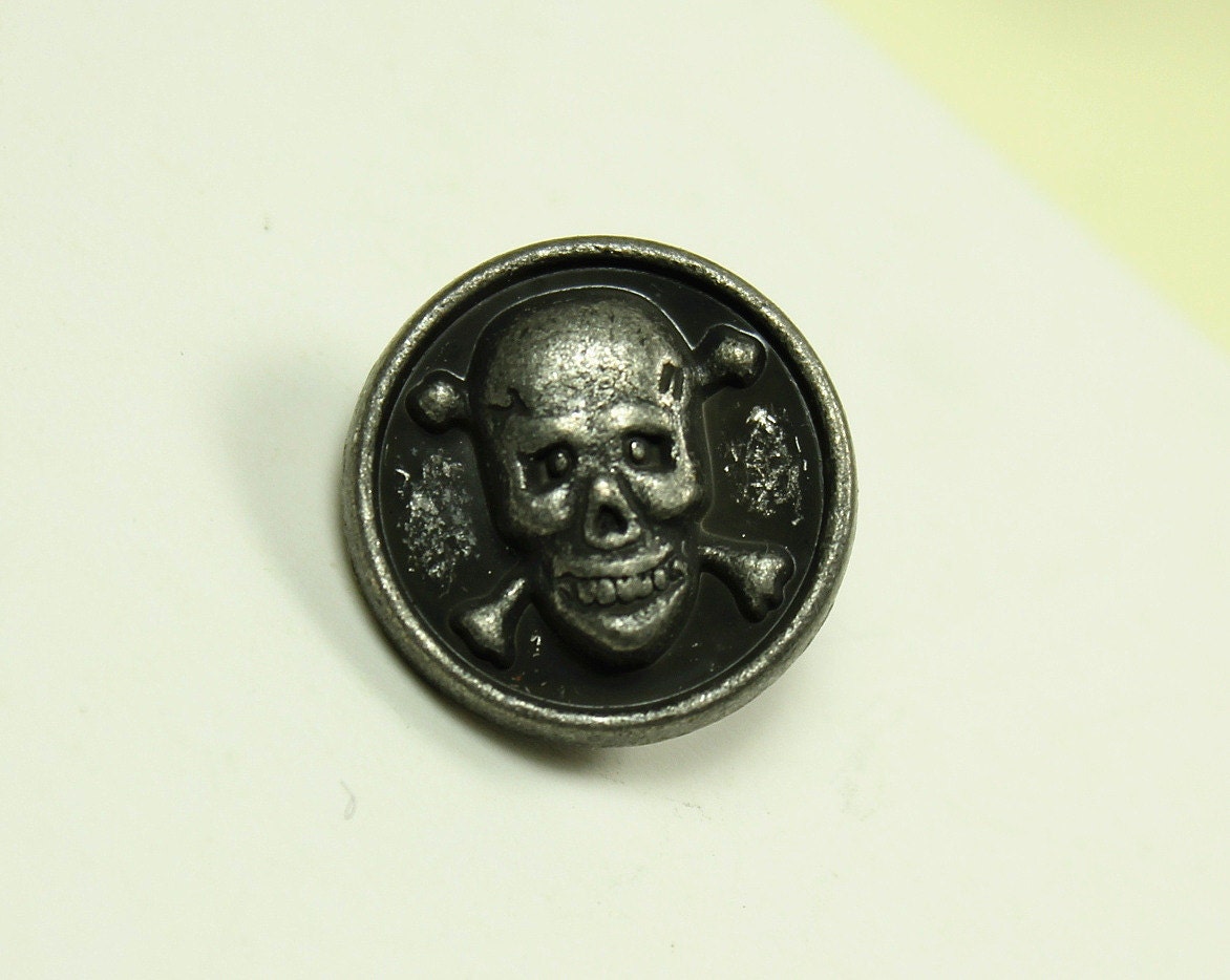 Metal Buttons Cross Bone Skull Metal Buttons Retro Silver - Etsy