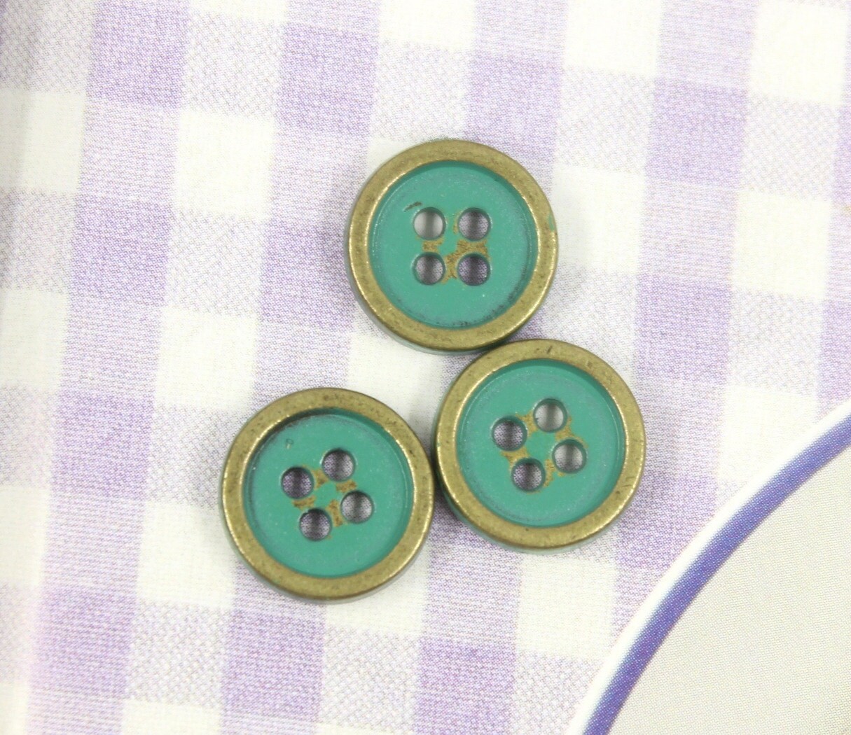Metal Buttons Cyan Painted Thicken Metal Buttons Antique - Etsy