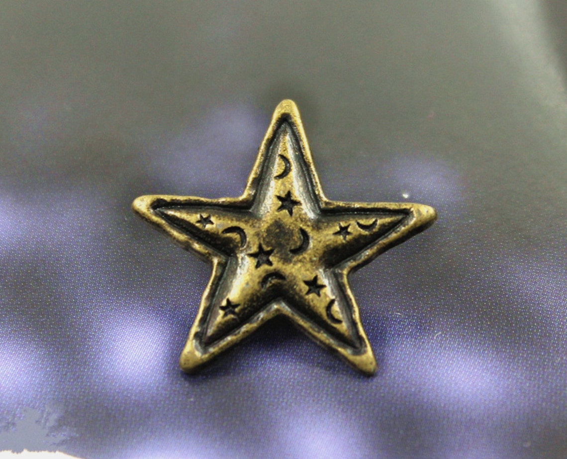 Metal Buttons Starry Night Star Metal Buttons Antique - Etsy
