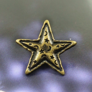 Metal Buttons - Starry Night Star Metal Buttons , Antique Brass Color ...