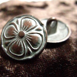Clover Metal Buttons - Set 10 Cutie Copper White Patina Clover Buttons ...