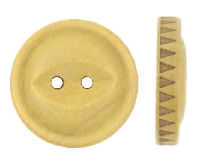 Wooden Buttons - Curved Lines Pattern Brown Wooden Buttons. 0.75 Inch ...