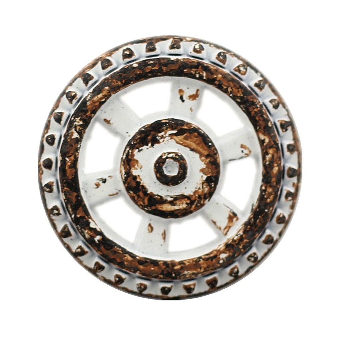 Metal Buttons - Gear Metal Shank Buttons , White Rust Color , 0.91 Inch ...
