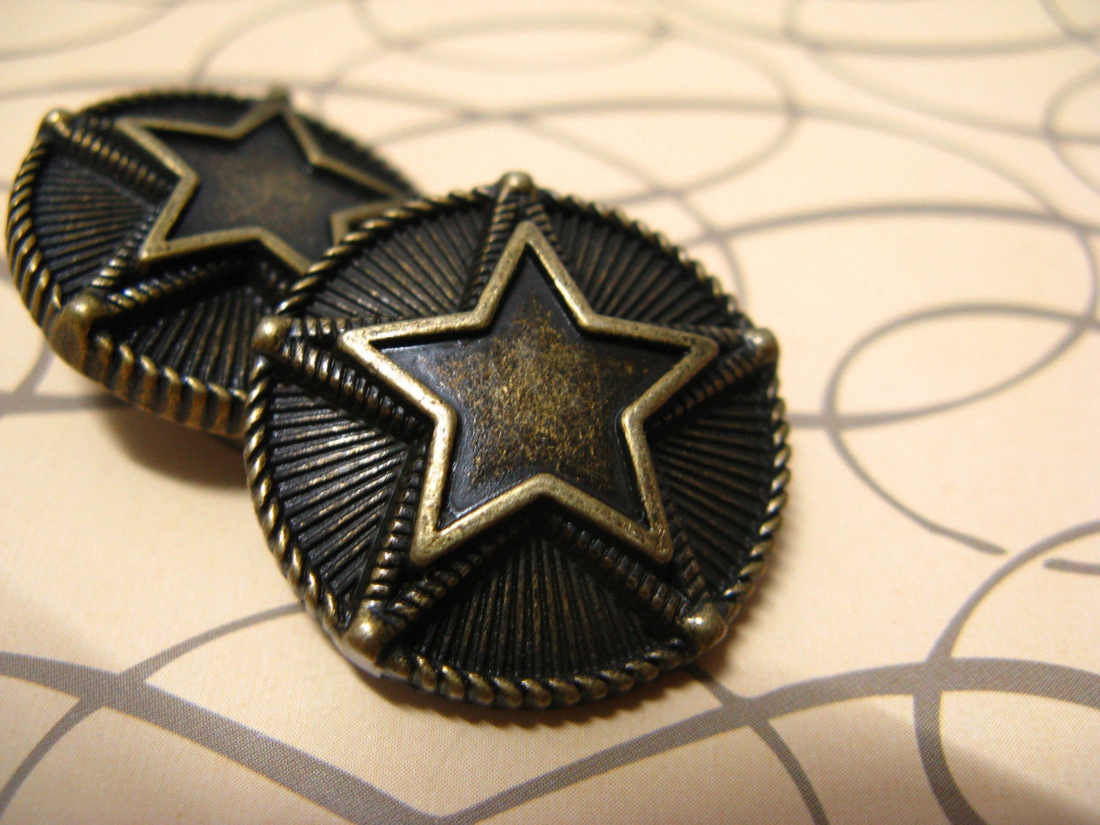 Metal Buttons Double Stars Metal Buttons Antique Brass - Etsy