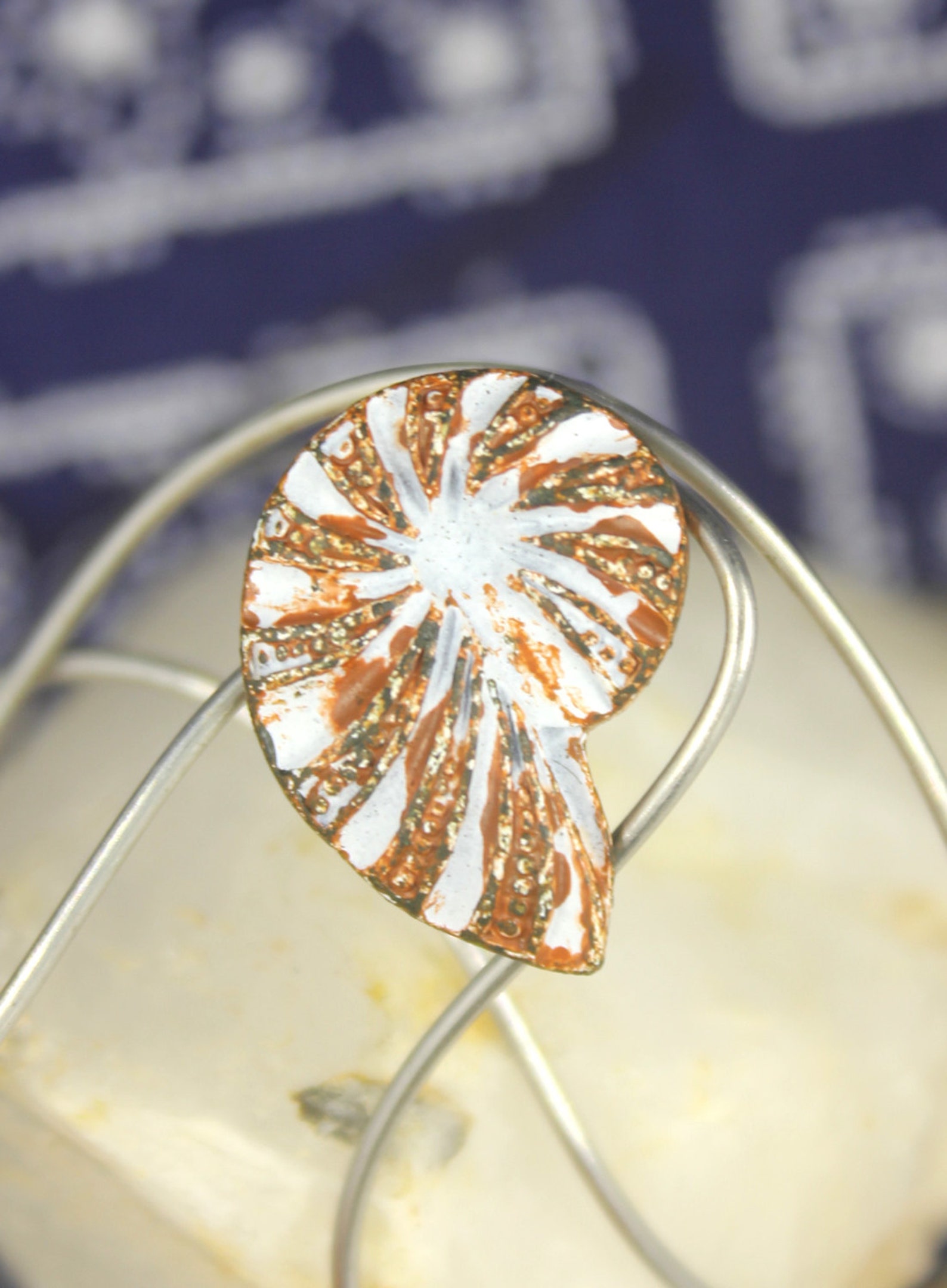 Metal Buttons - Ammonite White Rust Color Metal Shank Buttons - 0.79 ...